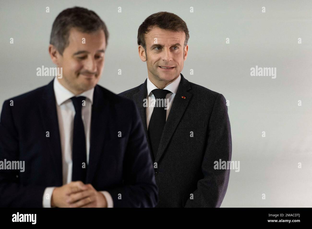 French President Emmanuel Macron and French Interior Minister and ...