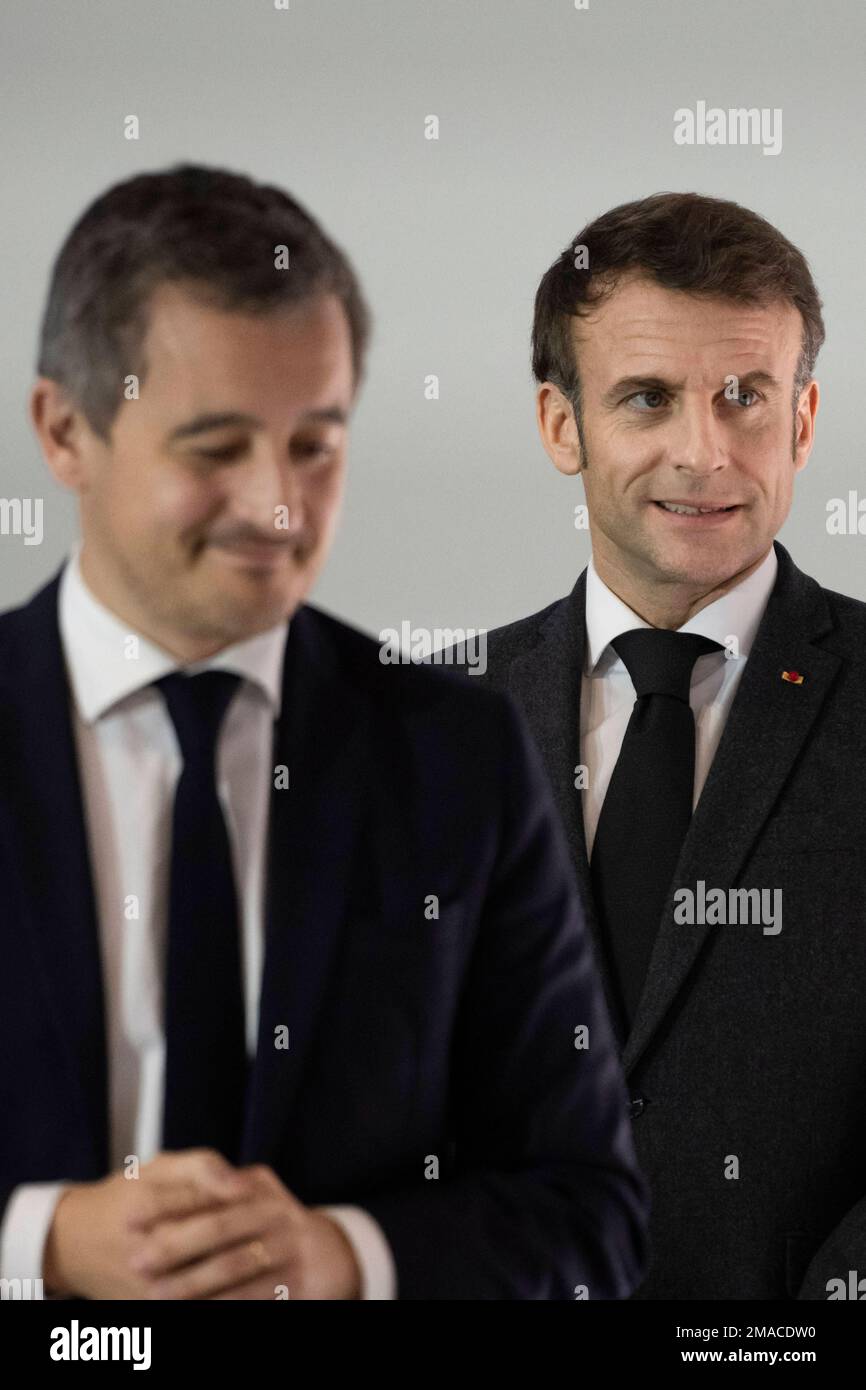French President Emmanuel Macron and French Interior Minister and ...