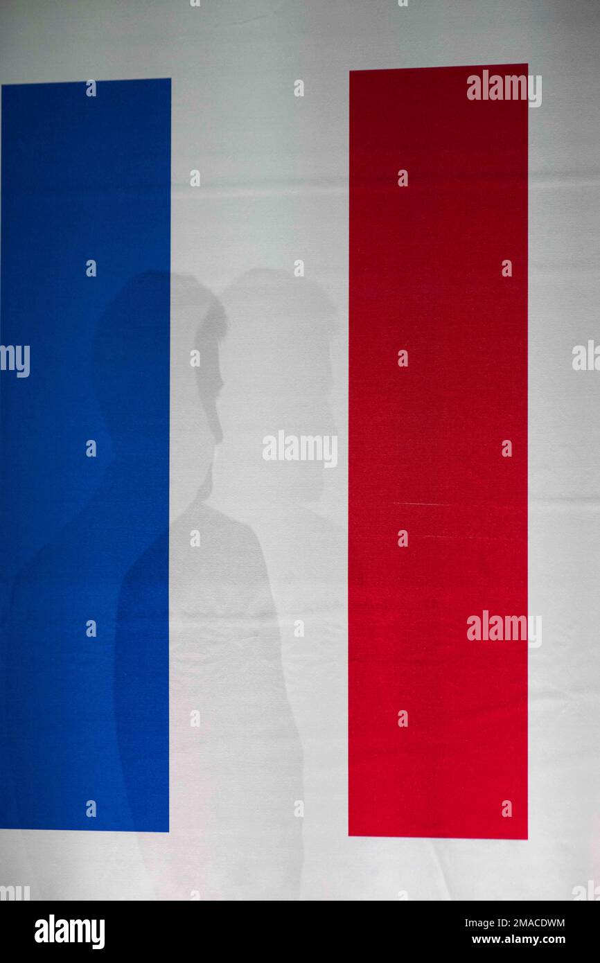 French President Emmanuel Macron before a press conference at Franco ...