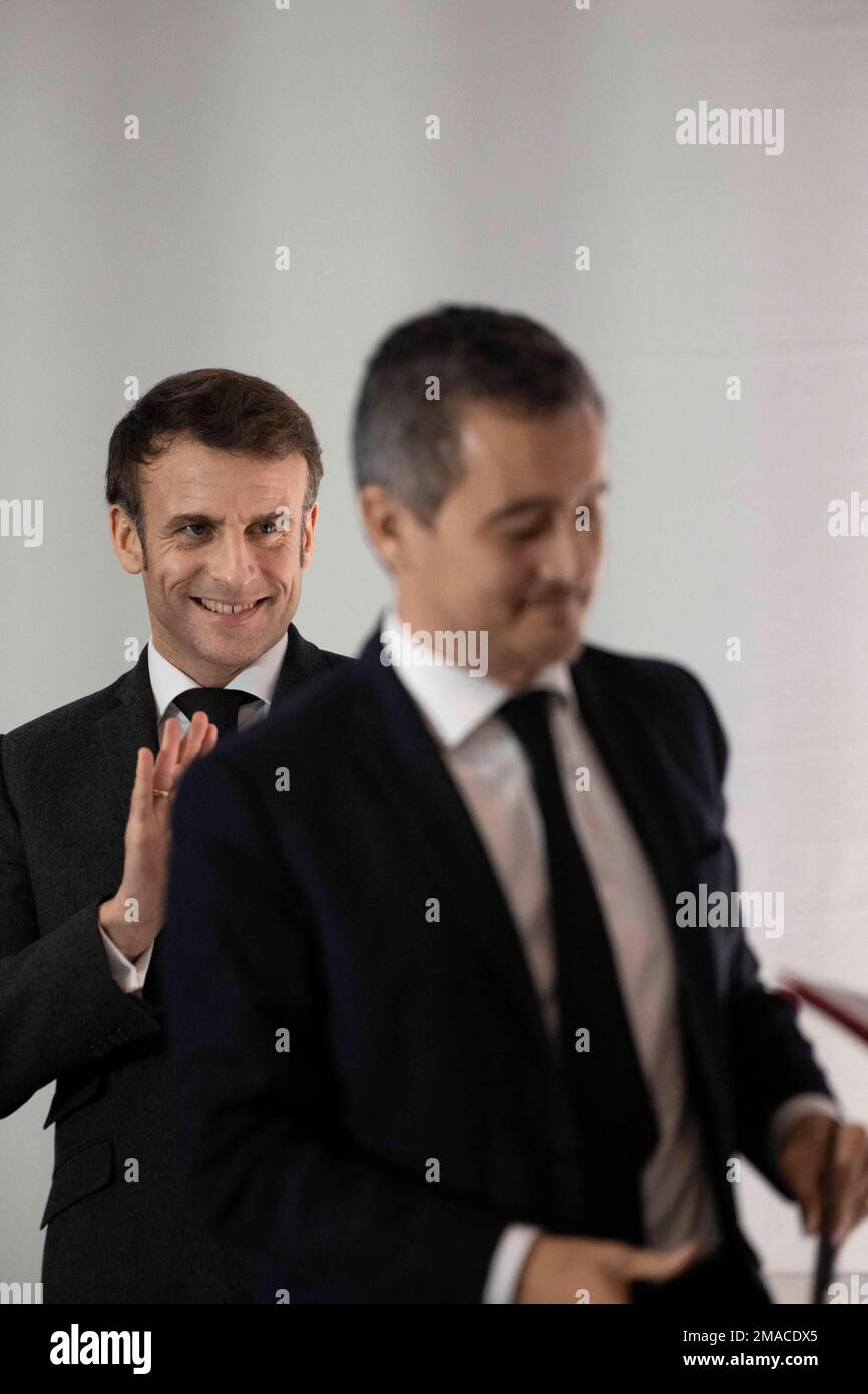 French President Emmanuel Macron and French Interior Minister and ...