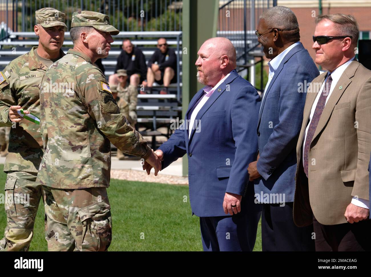 From left to right, Command Sgt. Maj. Adam Nash, senior enlisted ...
