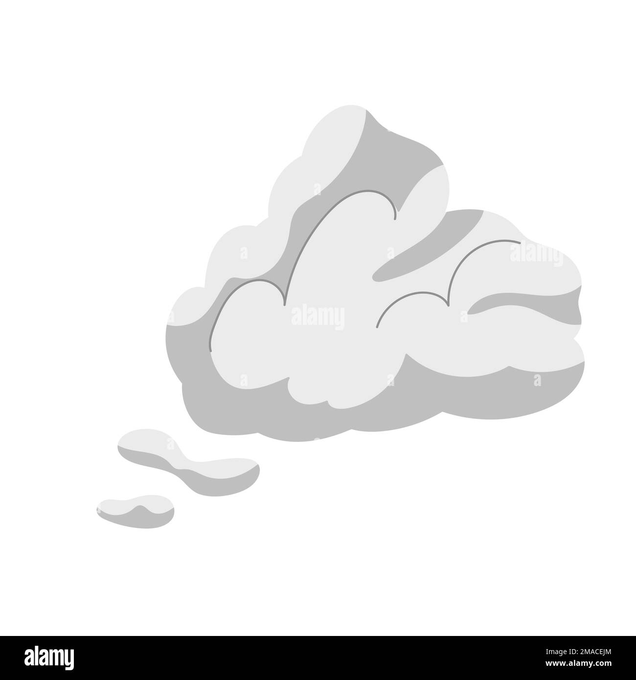 Abstract steam cloud puffs silhouette. Smoke cloud, exhausts trail from ...