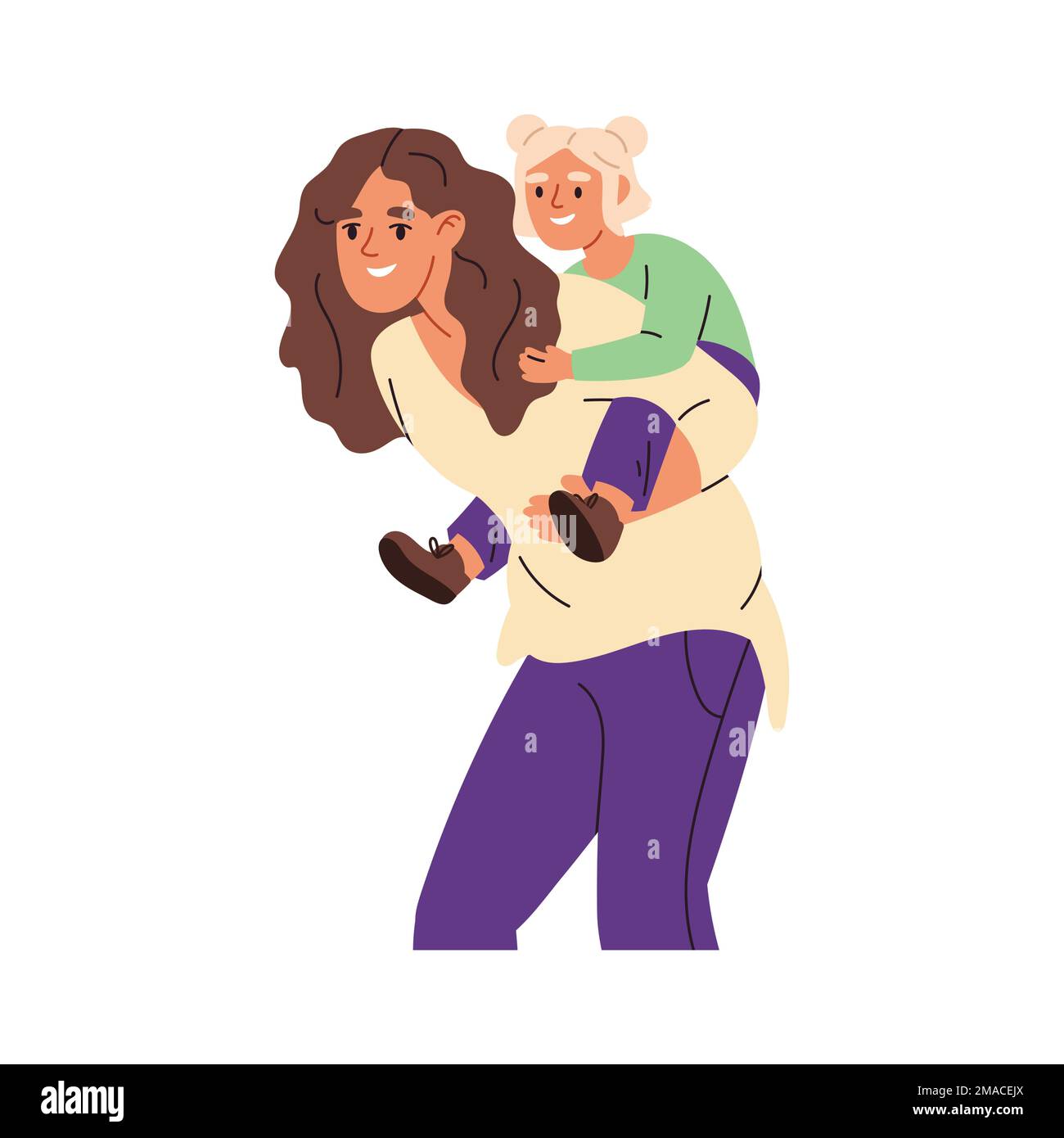 Mother and Kids. Motherhood concept. Happy child embracing mother. Love ...