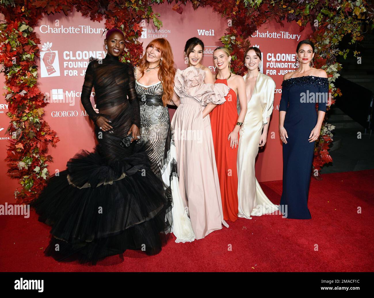 Jodie Turner-Smith, left, Charlotte Tilbury, Gemma Chan, Zooey Deutch ...