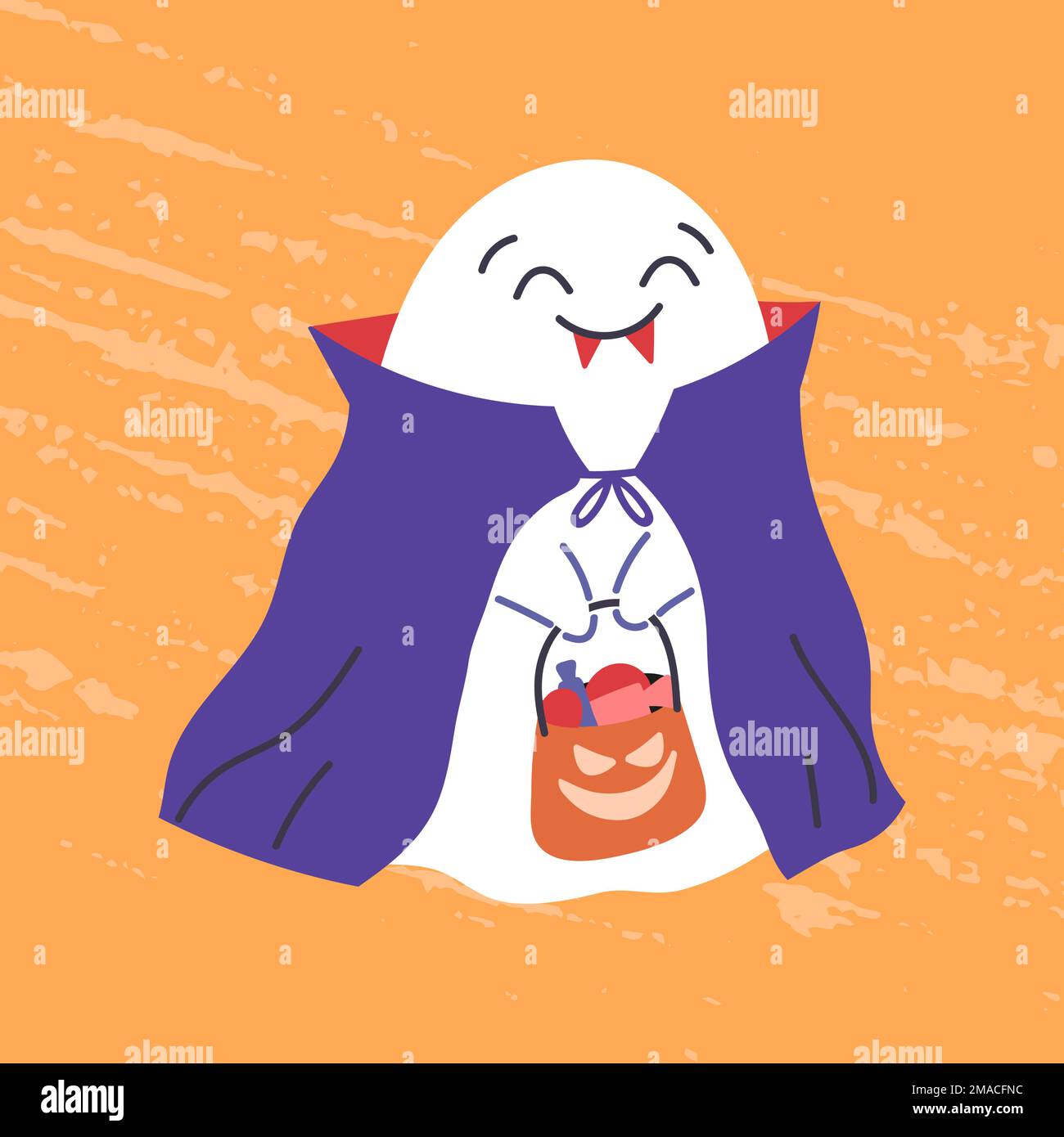 Halloween ghost character in a vampire costume. Scary Halloween spooky ...