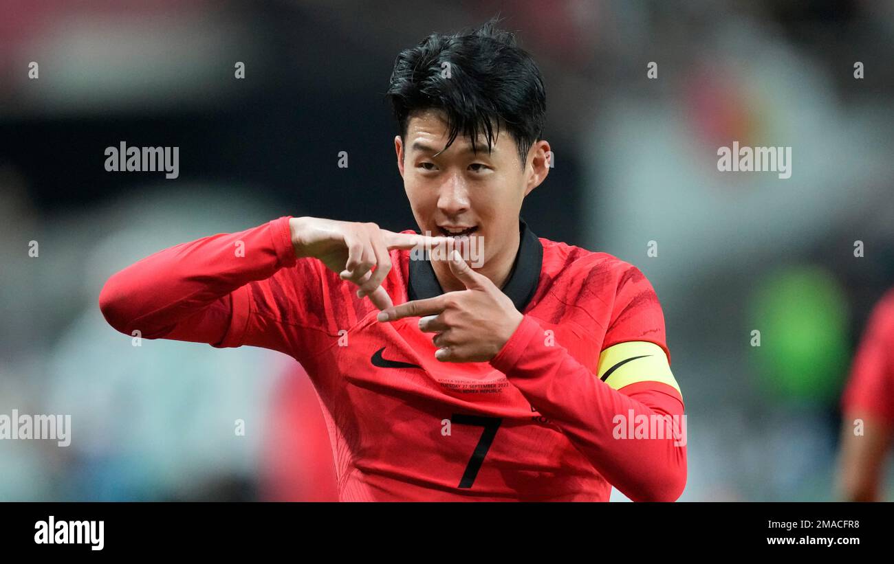 South Korea's Son Heung-min celebrates after scoring his side's opening ...