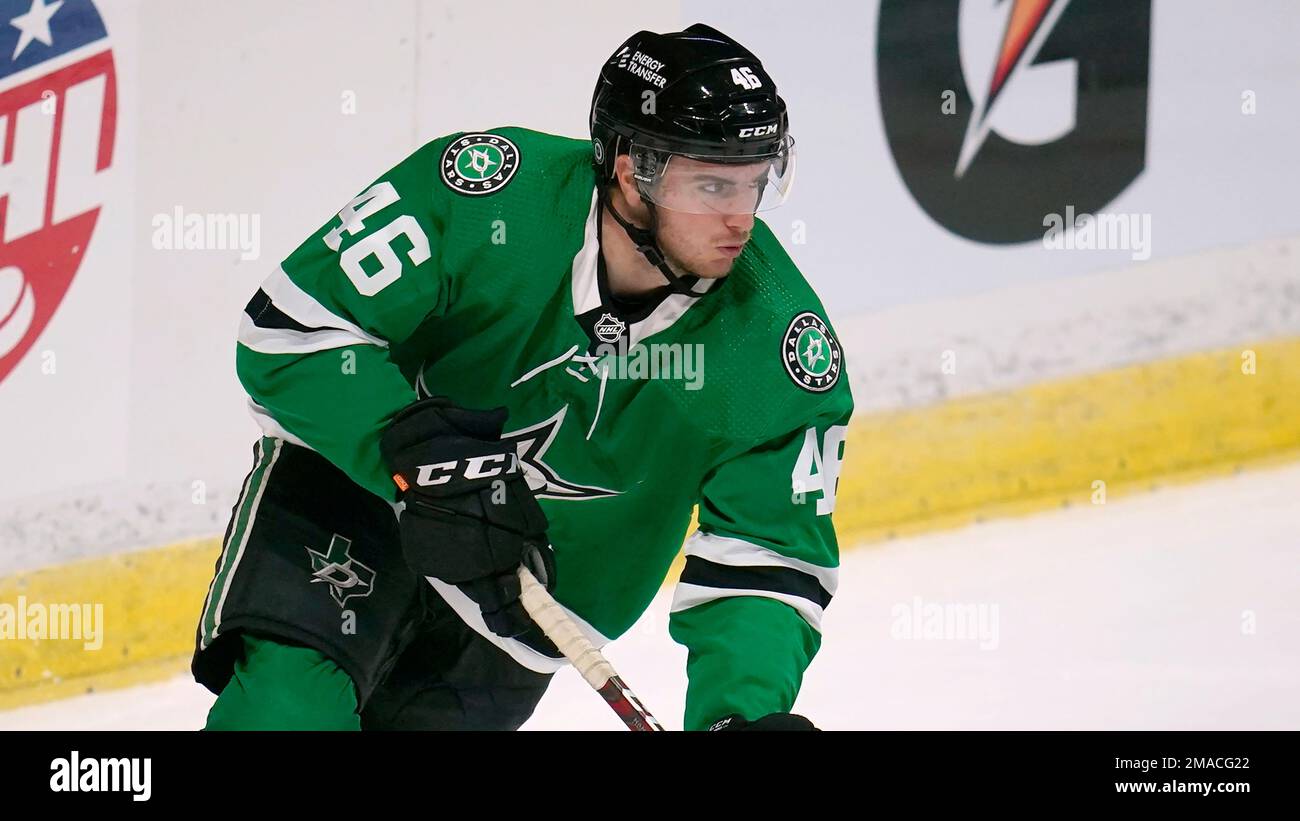 Dallas Stars' Ryan Shea (46) during an NHL preseason hockey game ...