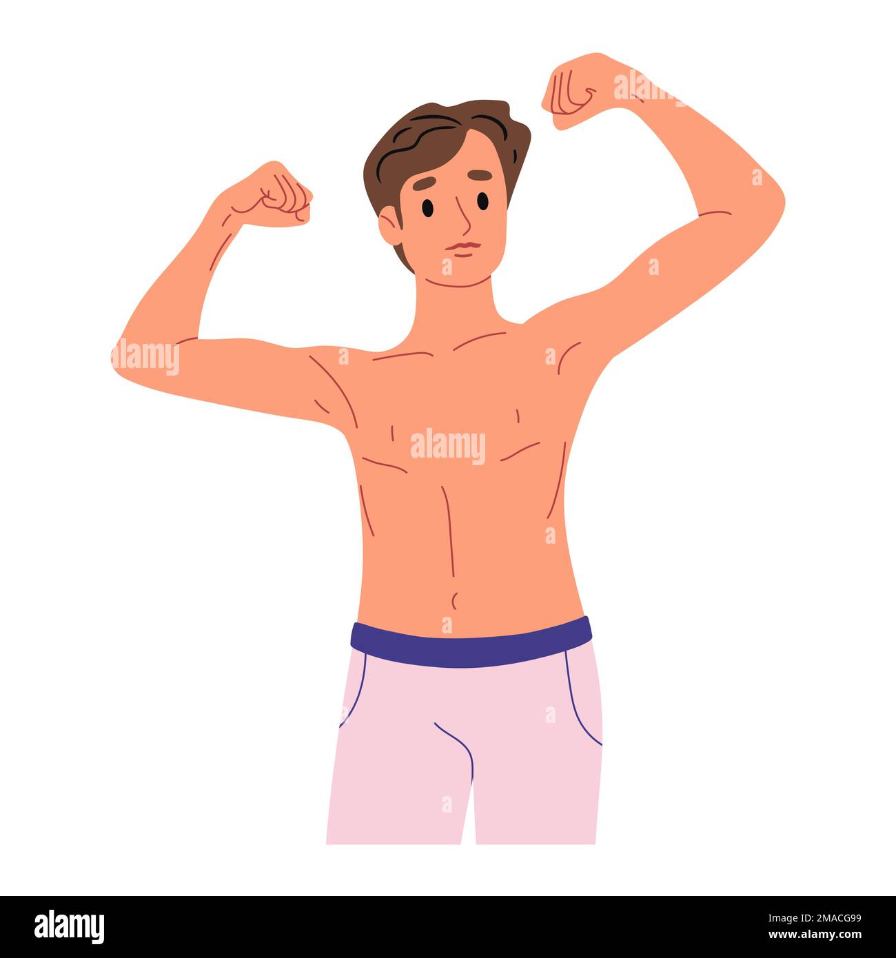 Cartoon illustration man in short Cut Out Stock Images & Pictures - Alamy