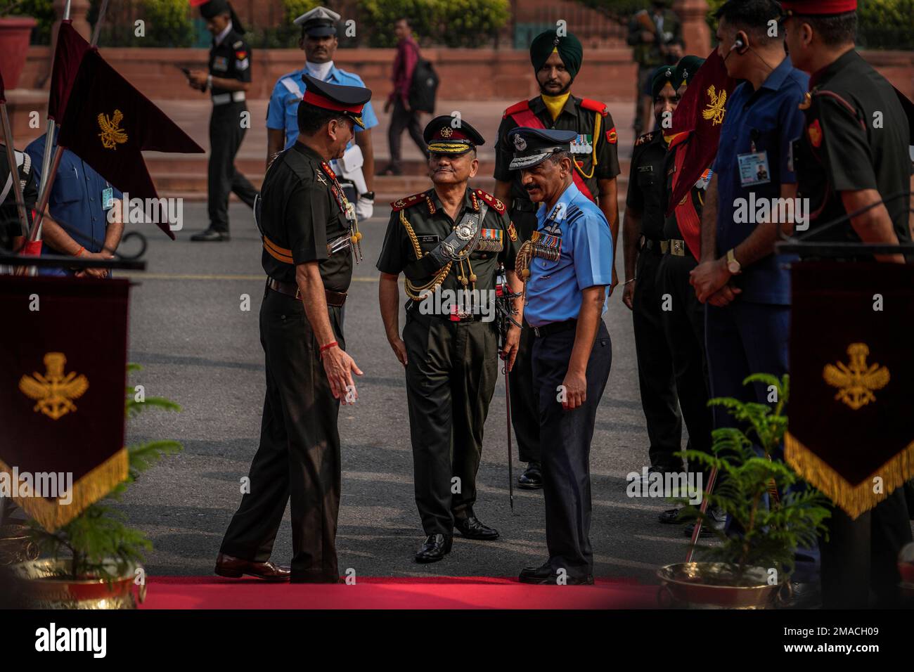 Newly appointed Chief of Defense Staff (CDS) Lt. General Anil Chauhan arrives for a joint ...