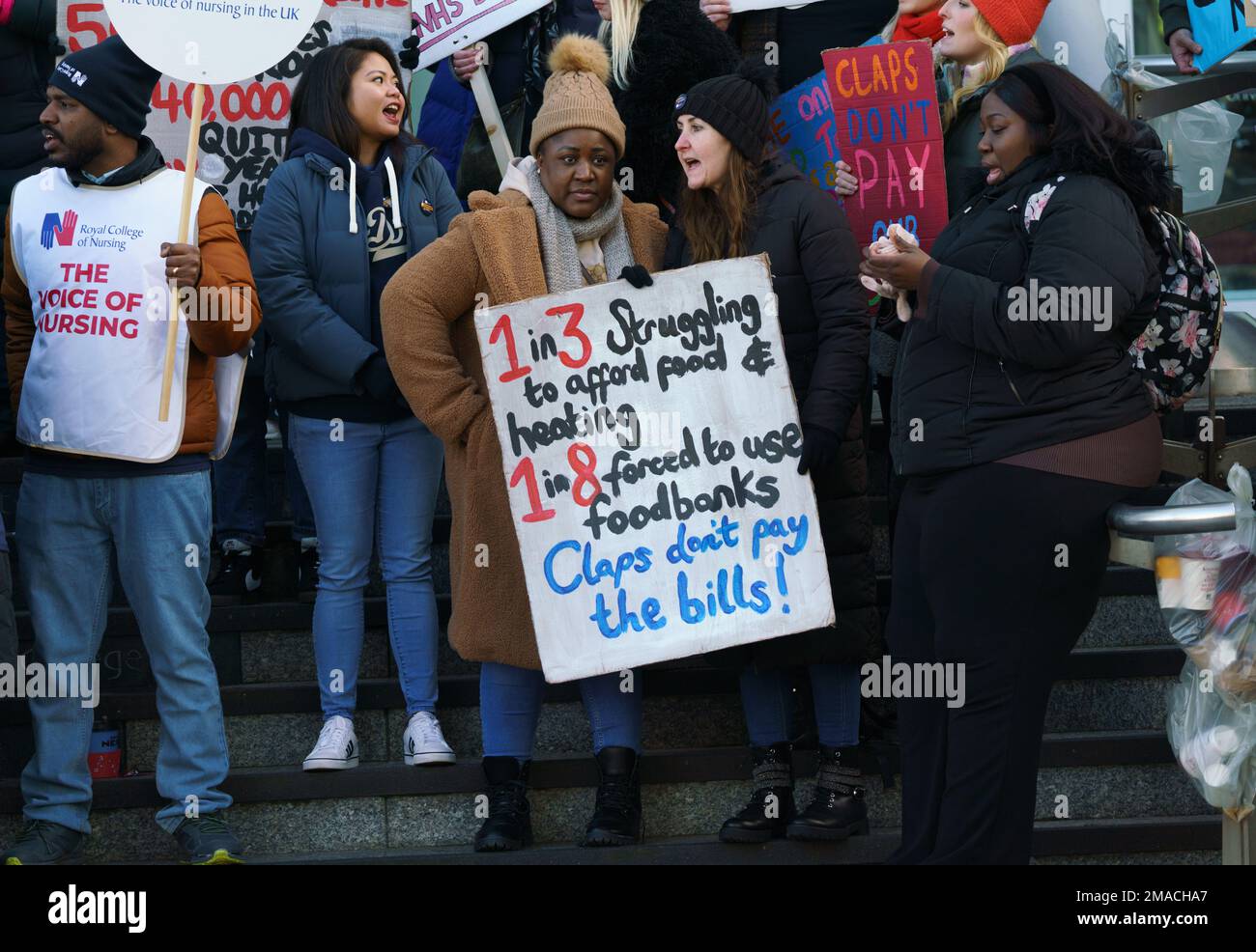 January 19th 2023. Striking nurses on the picket line at UCLH, London ...