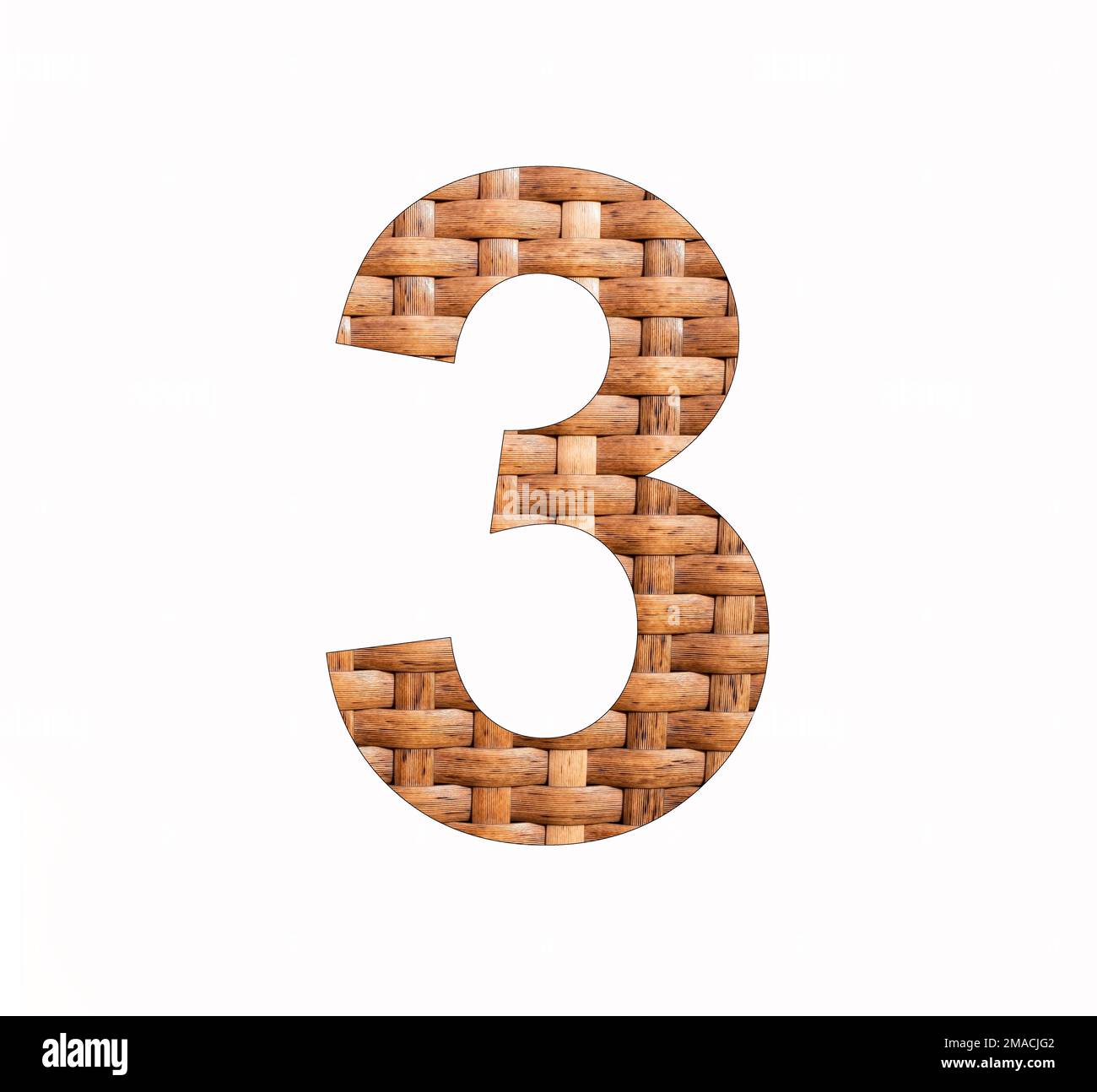 Number 3 (three) - Natural rattan background Stock Photo - Alamy