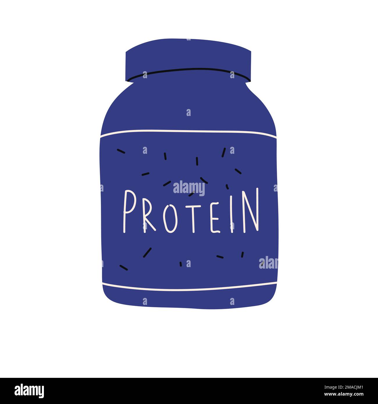 protein jar for sports. sports equipment. Flat vector illustration ...