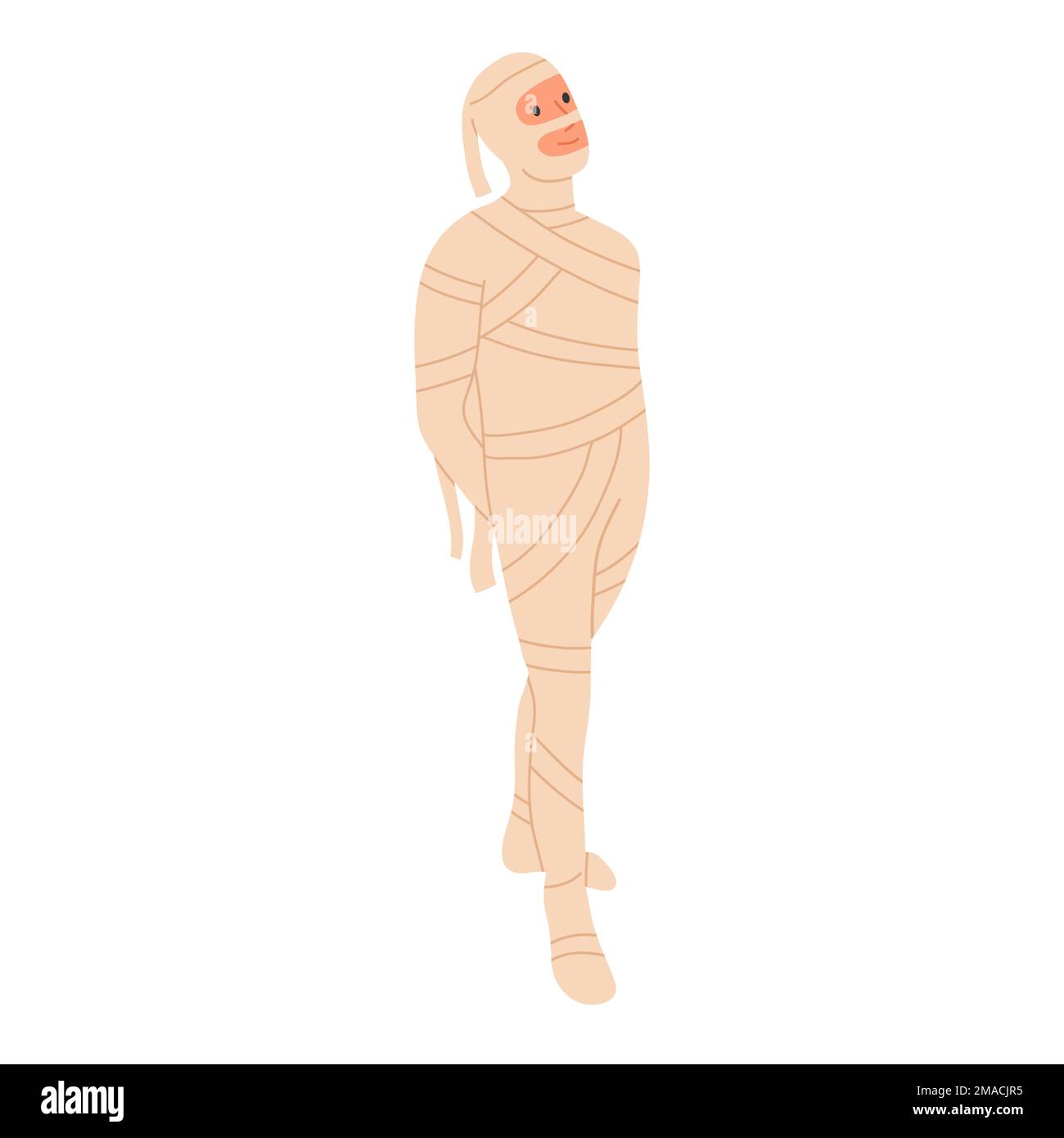 Halloween mummy costume. Flat vector illustration Stock Vector Image ...