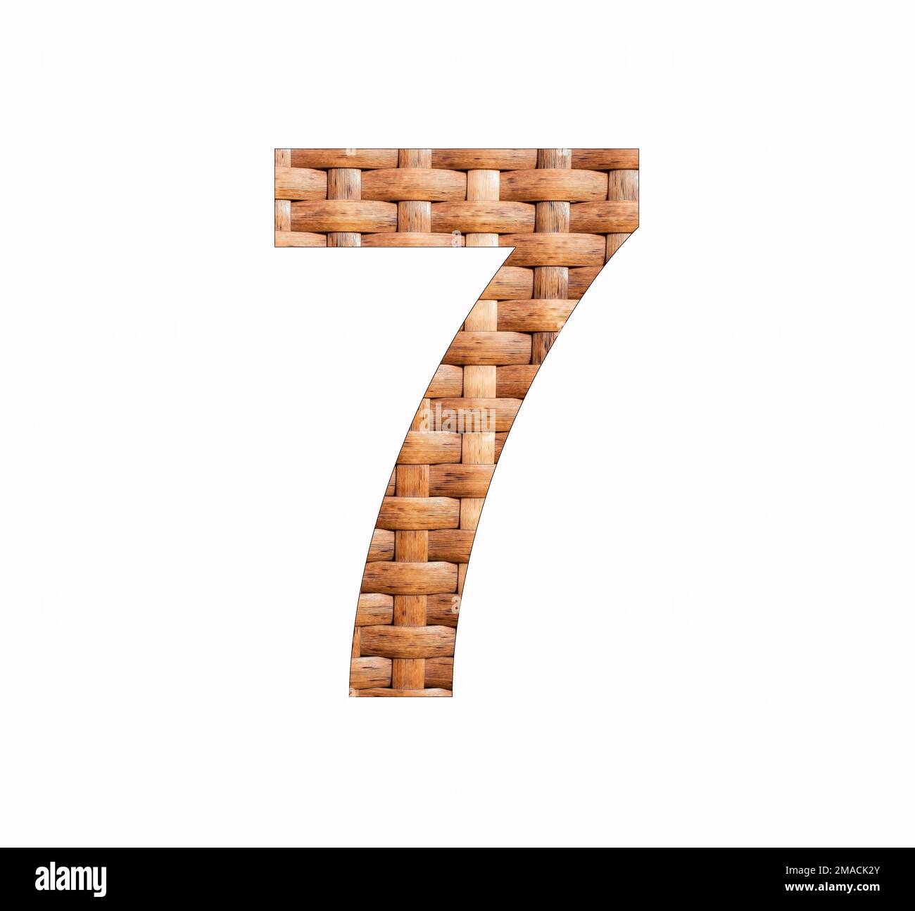 Number 7 (seven) - Natural rattan background Stock Photo - Alamy