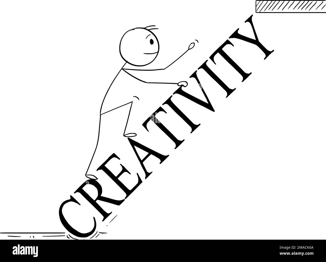 Person or Businessman Climbing on Creativity World, Vector Cartoon ...