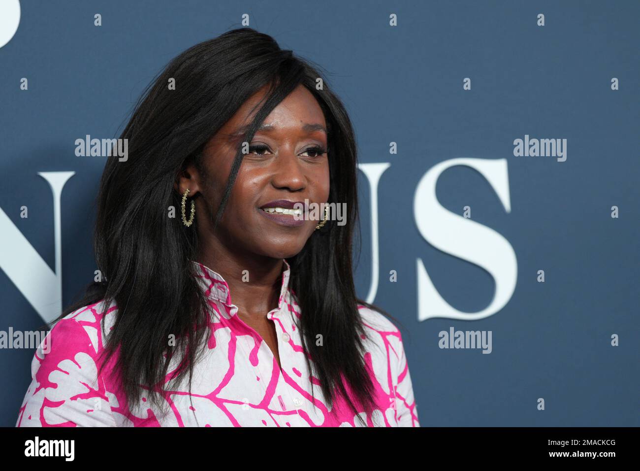 Nana Mensah poses for photographers on arrival at the 'BFI Luminous ...