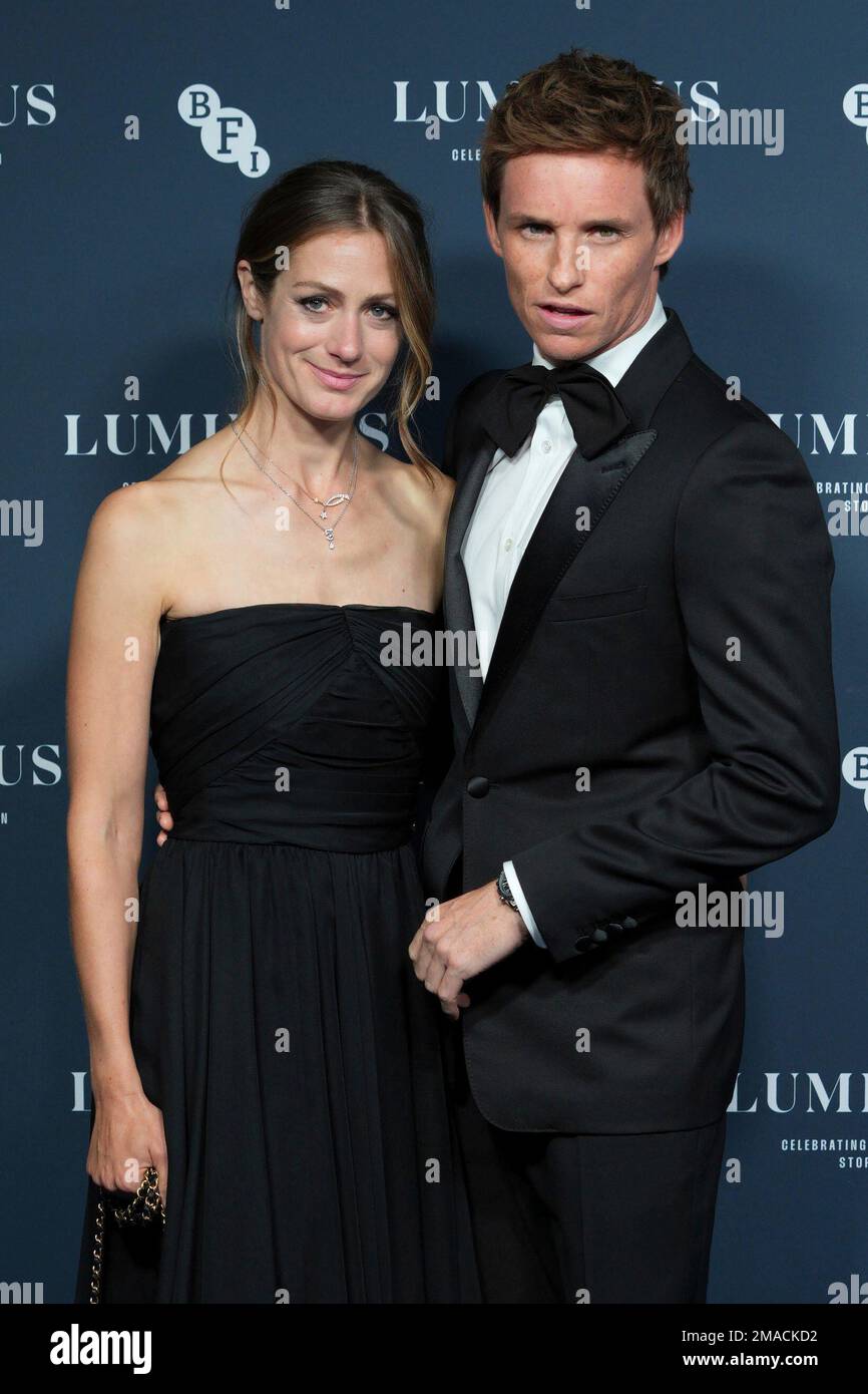 Hannah Redmayne, left, and Eddie Redmayne pose for photographers on ...