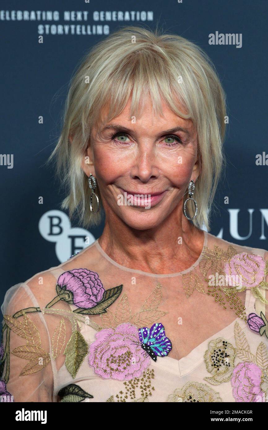 Trudie Styler poses for photographers on arrival at the 'BFI Luminous ...