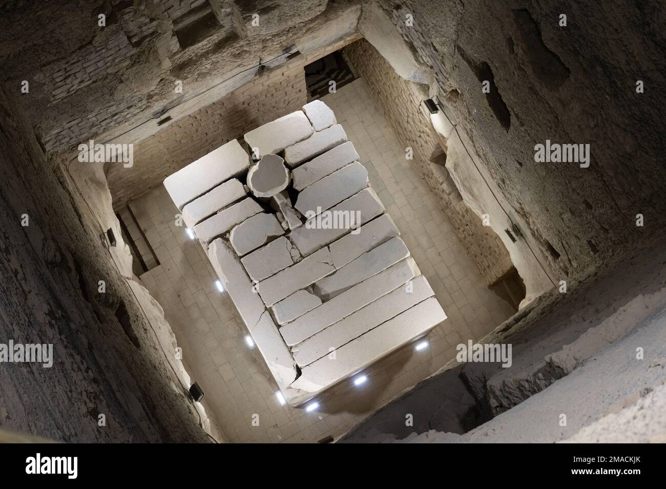 Djoser Step Pyramid Sarcophagus, Saqqara, Cairo Stock Photo - Alamy