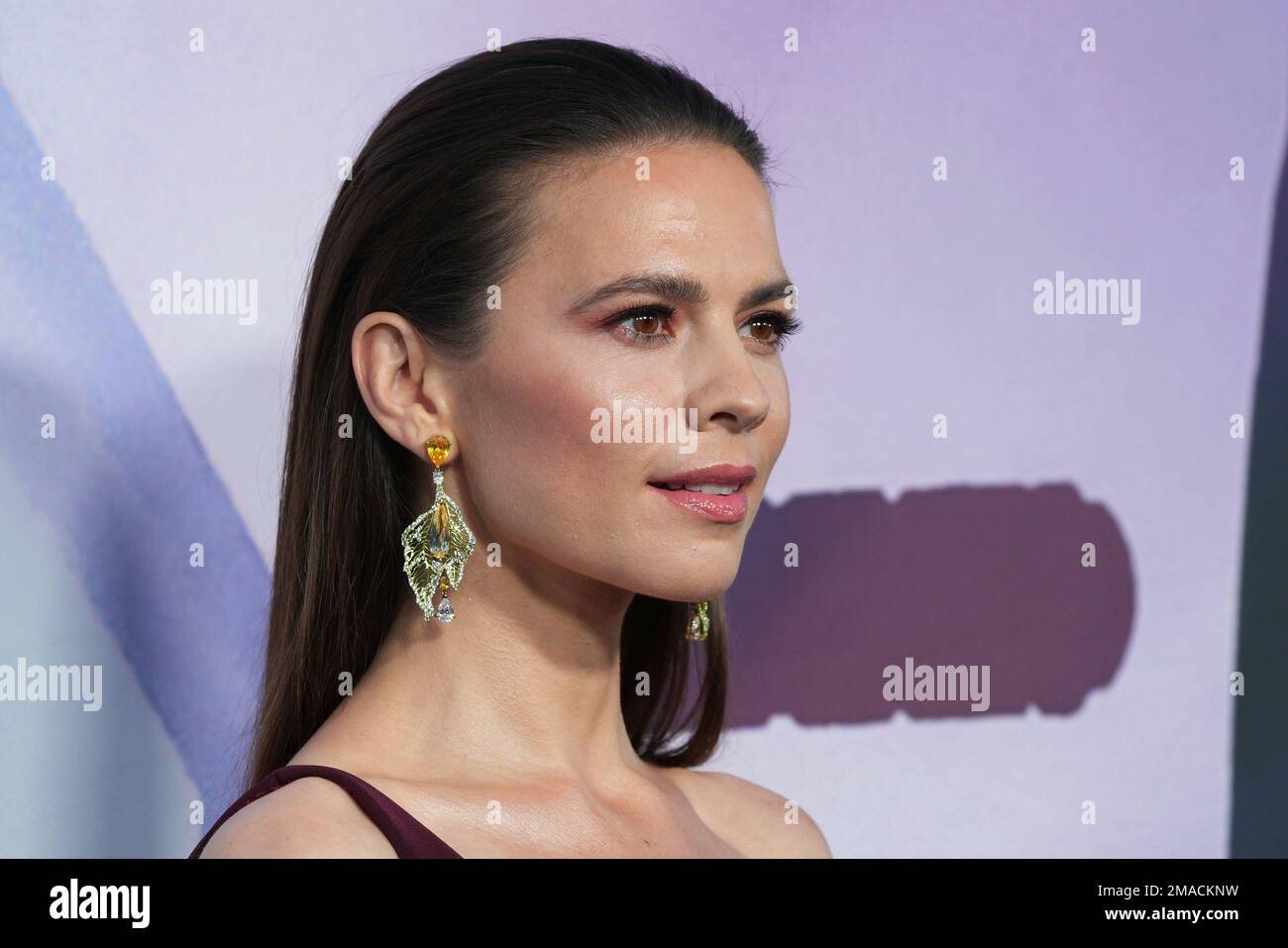 Hayley Atwell poses for photographers on arrival at the 'BFI Luminous ...