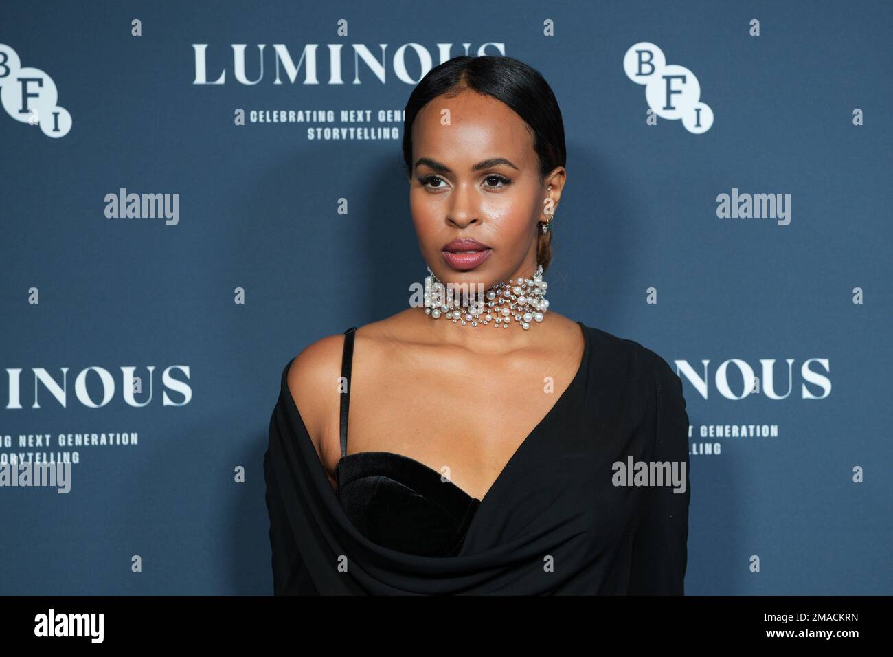 Sabrina Elba poses for photographers on arrival at the 'BFI Luminous ...