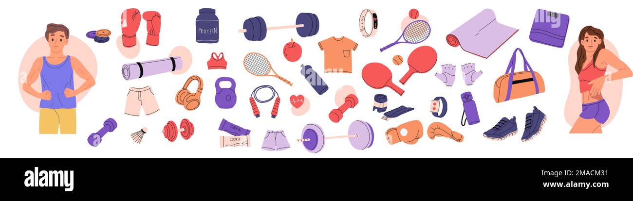 Equipment for training in the gym. Workout stuff. Clothing and ...