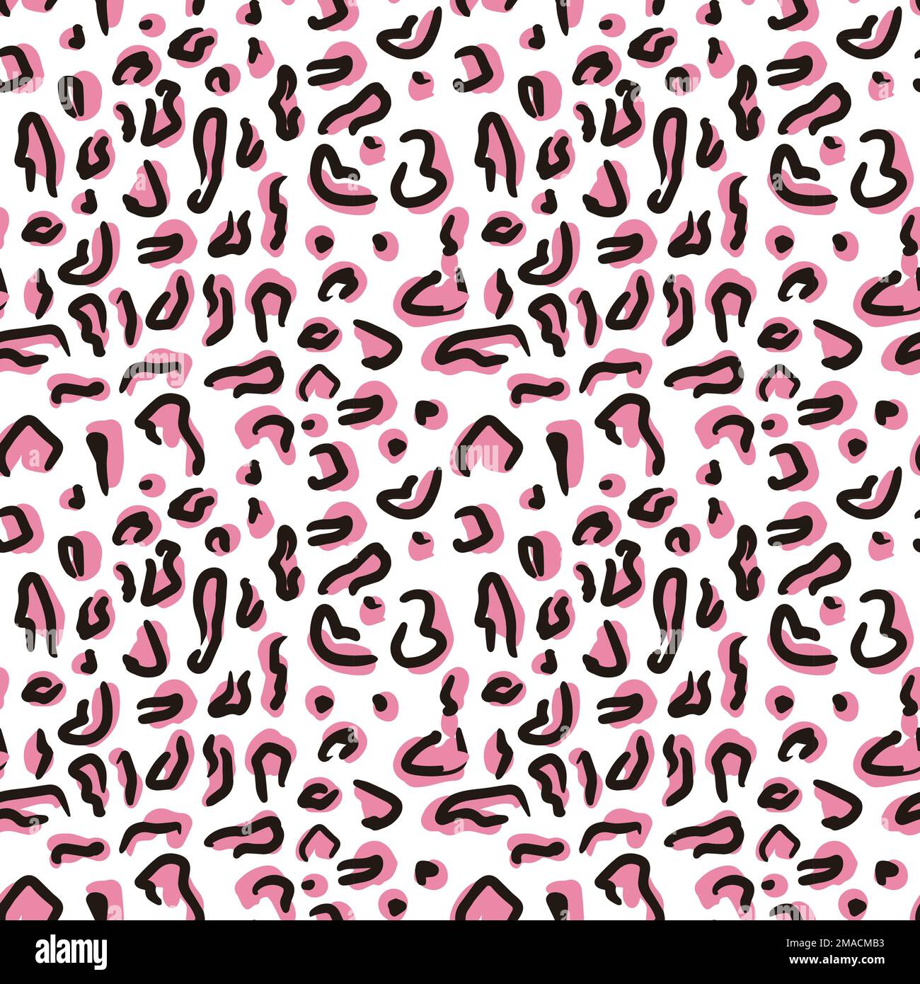 Vector seamless leopard pattern, black and blue spots on a white background classic design Stock ...