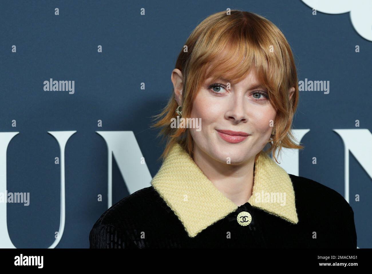 Emily Beecham poses for photographers on arrival at the 'BFI Luminous ...