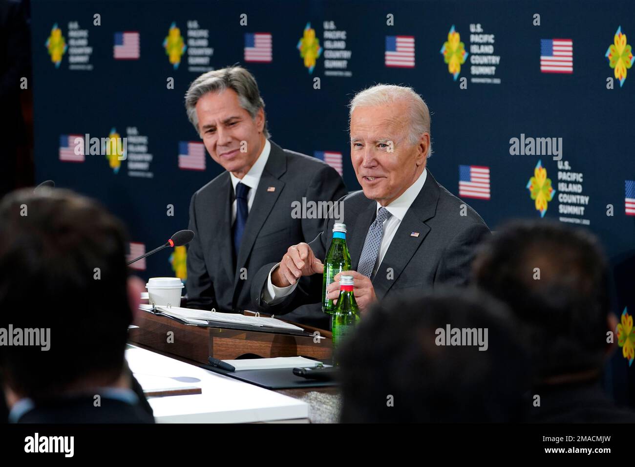 President Joe Biden speaks during the first U.S.-Pacific Island Country ...