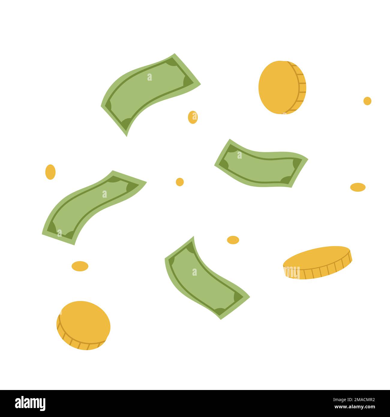 Money Falling Falling Banknotes Wealth Money Denominations Rain Flat