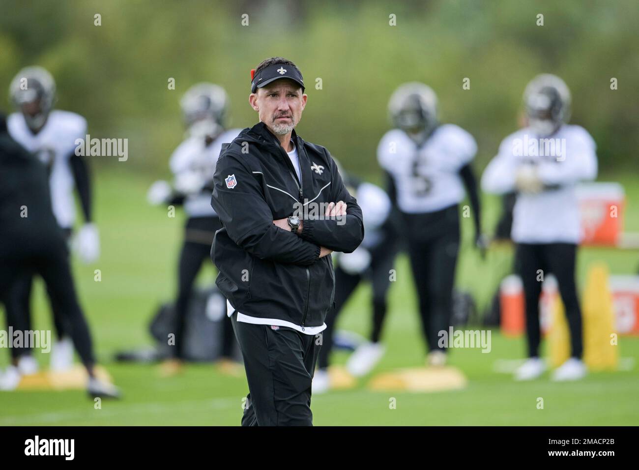 New Orleans Saints head coach Dennis Allen during practice at the ...