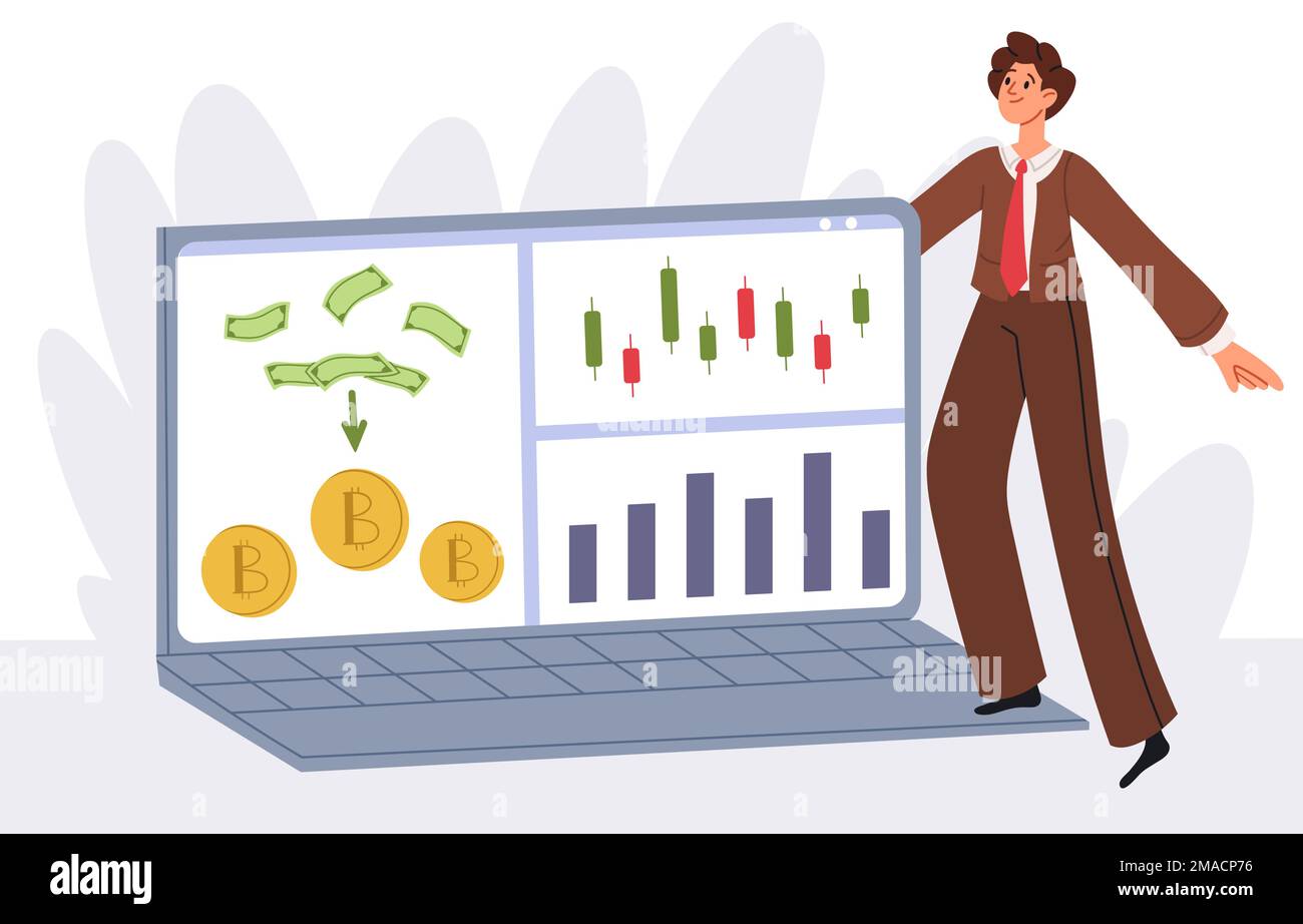Digital market investors. Investors with digital stock market graph ...