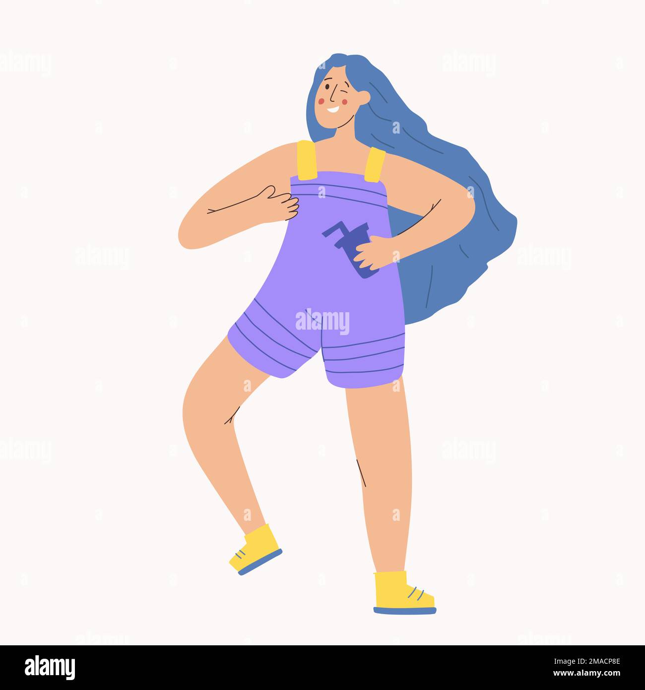 girl dancing. Dance party illustration. Vector illustration in hand ...