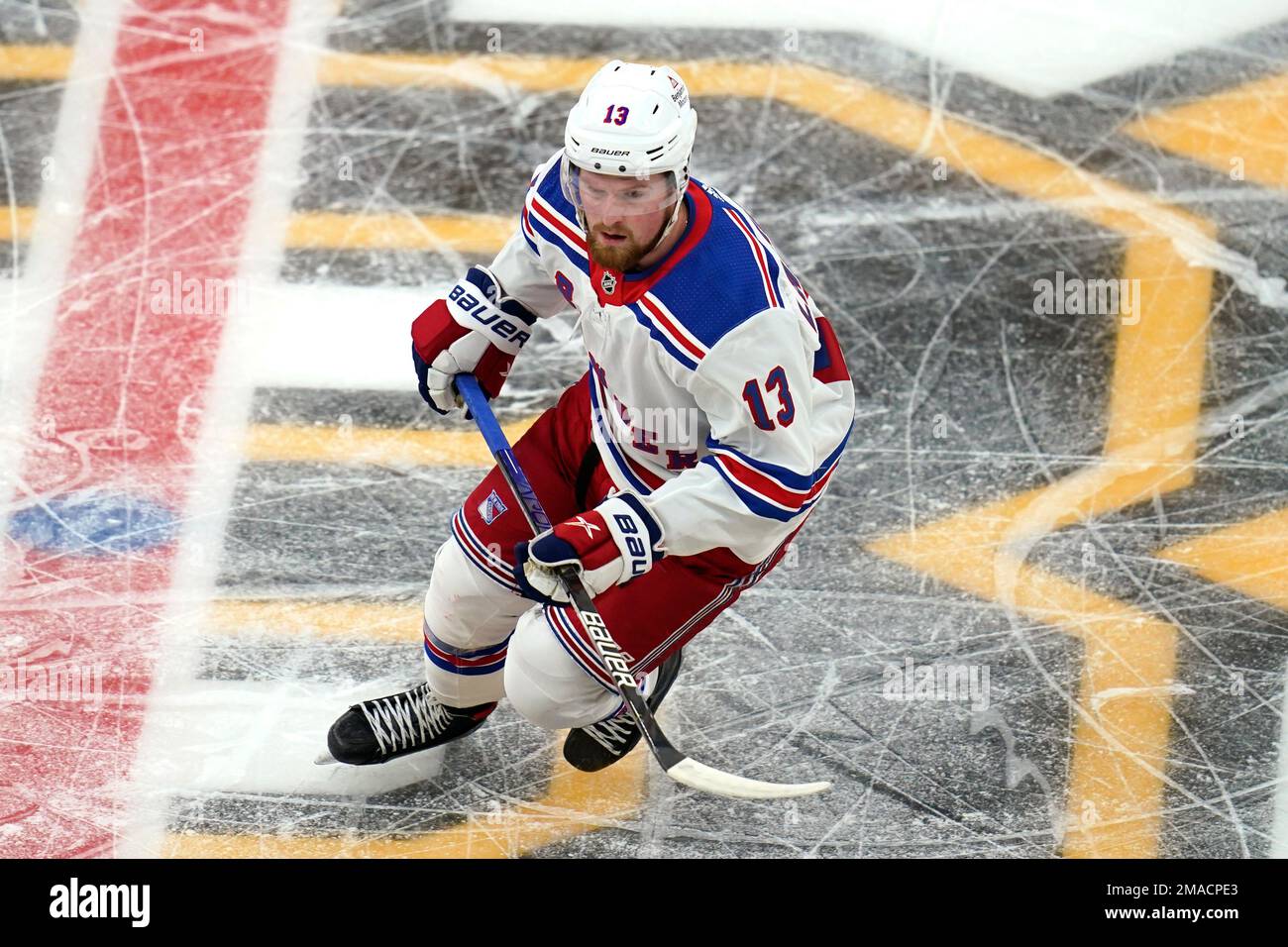 New York Rangers left wing Alexis Lafrenière (13) during a preseason ...