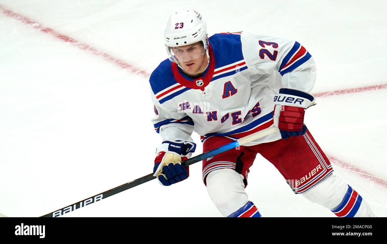 New York Rangers defenseman Adam Fox (23) during a preseason NHL hockey ...