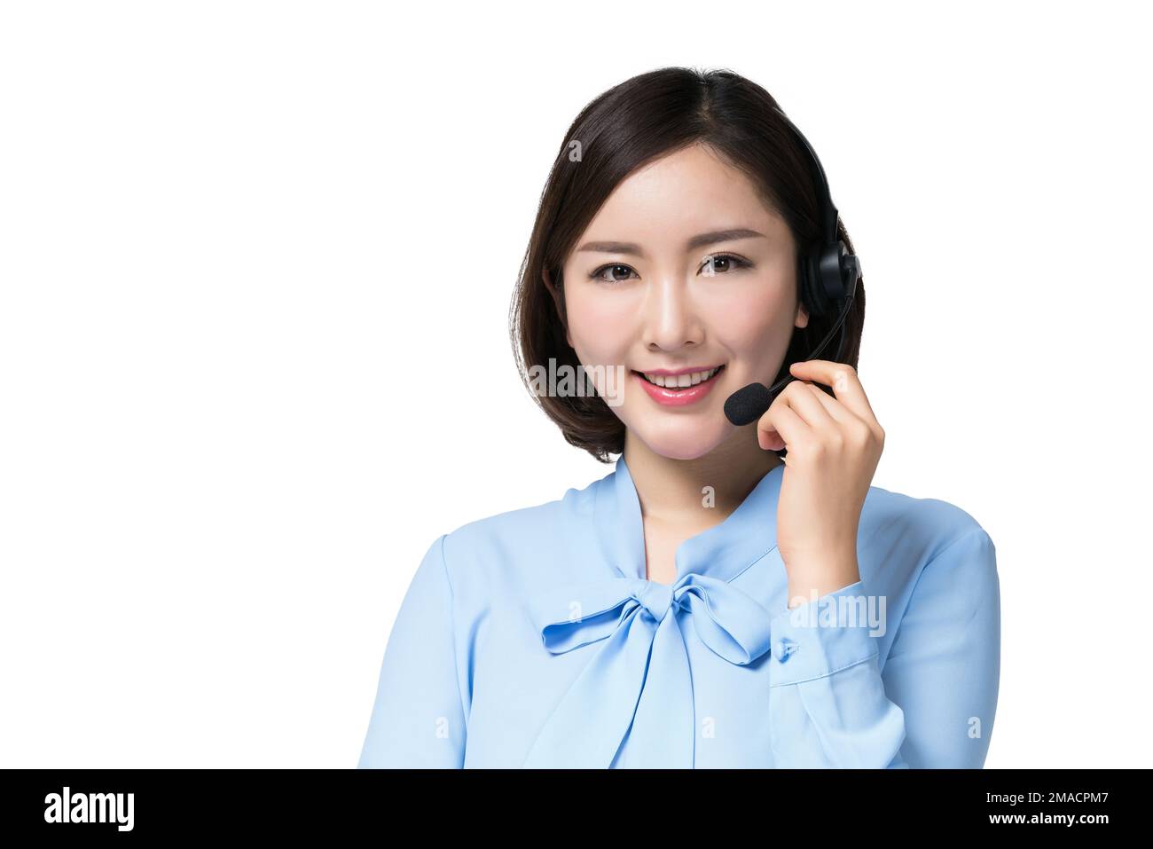 The young woman customer service Stock Photo - Alamy