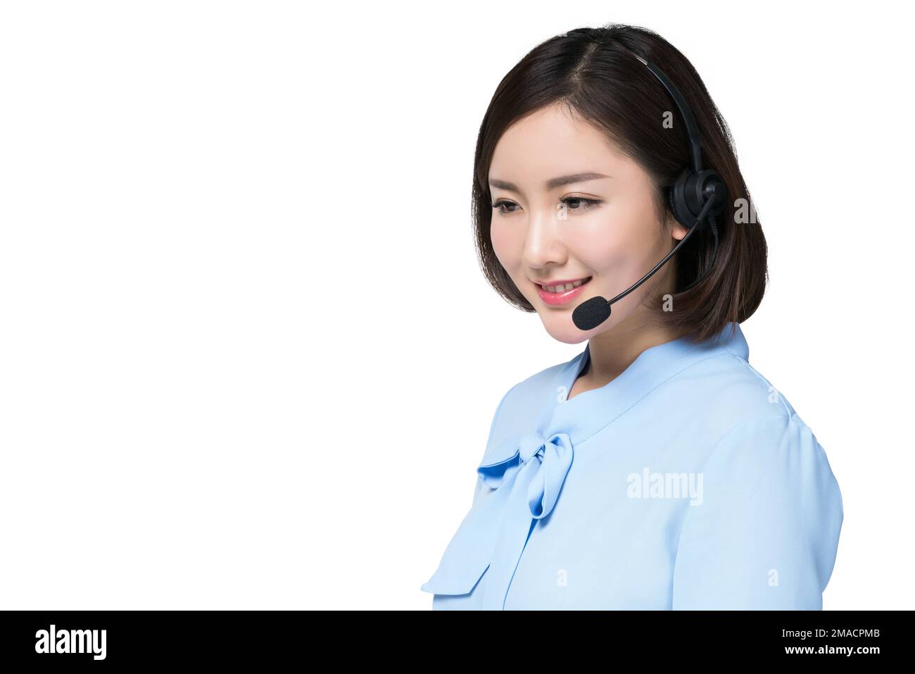 The young woman customer service Stock Photo - Alamy