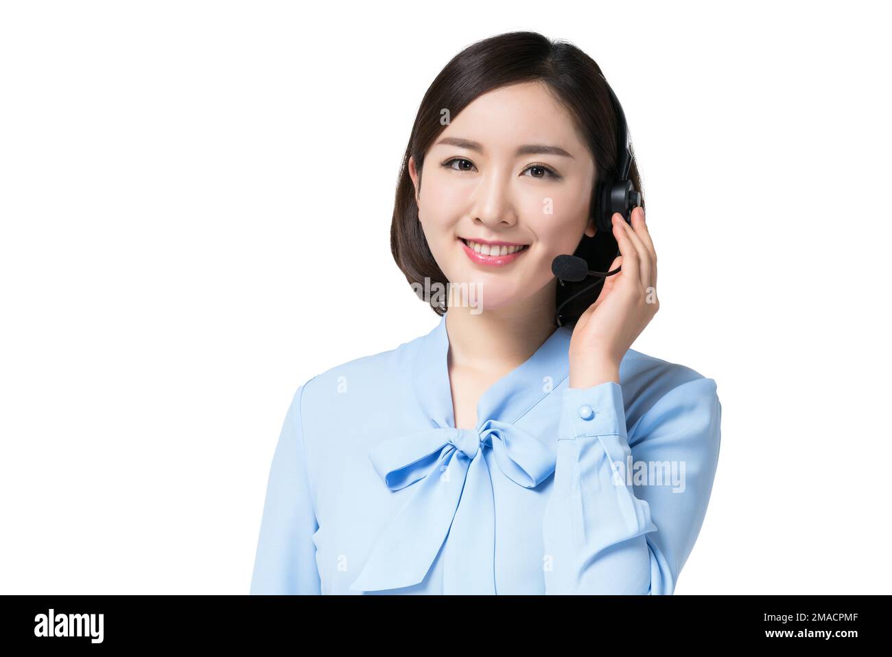 The young woman customer service Stock Photo - Alamy