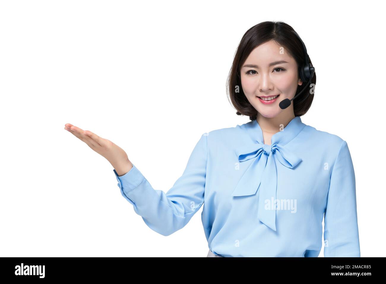 The young woman customer service Stock Photo - Alamy
