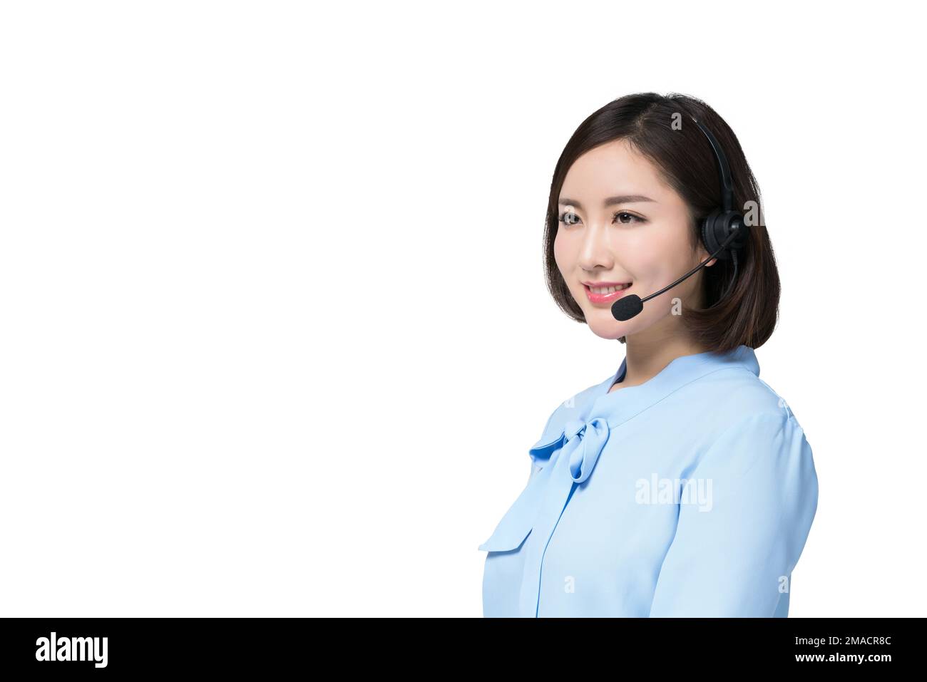 The young woman customer service Stock Photo - Alamy