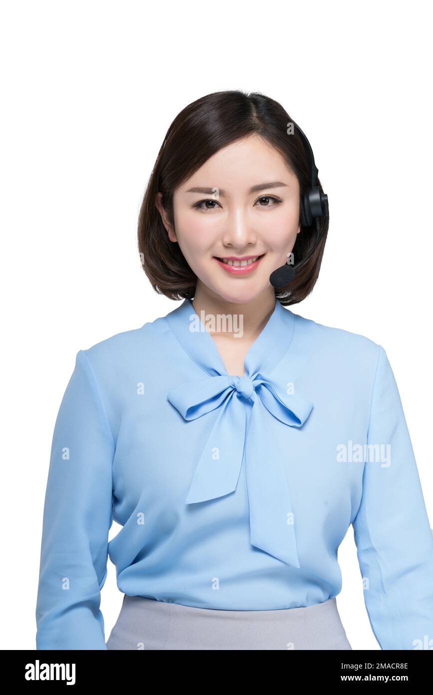The young woman customer service Stock Photo - Alamy