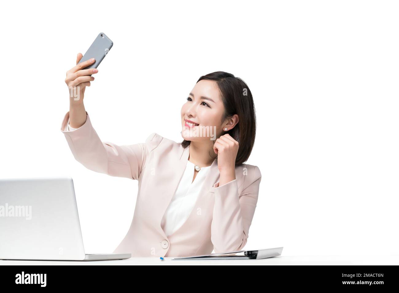 Career women are using the computer Stock Photo - Alamy