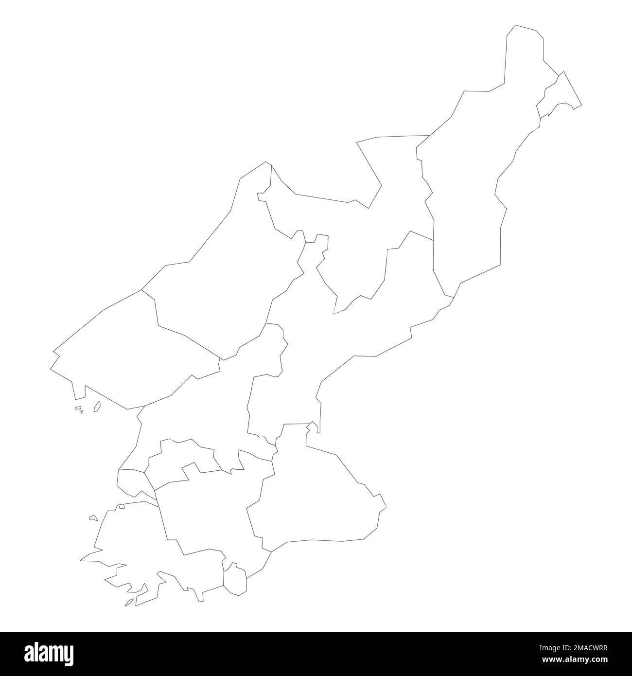 North Korea political map of administrative divisions - provinces ...