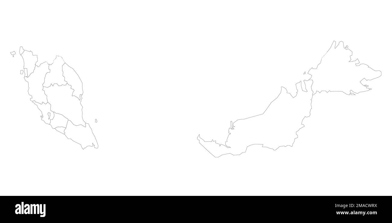 Malaysia political map of administrative divisions - states and federal ...