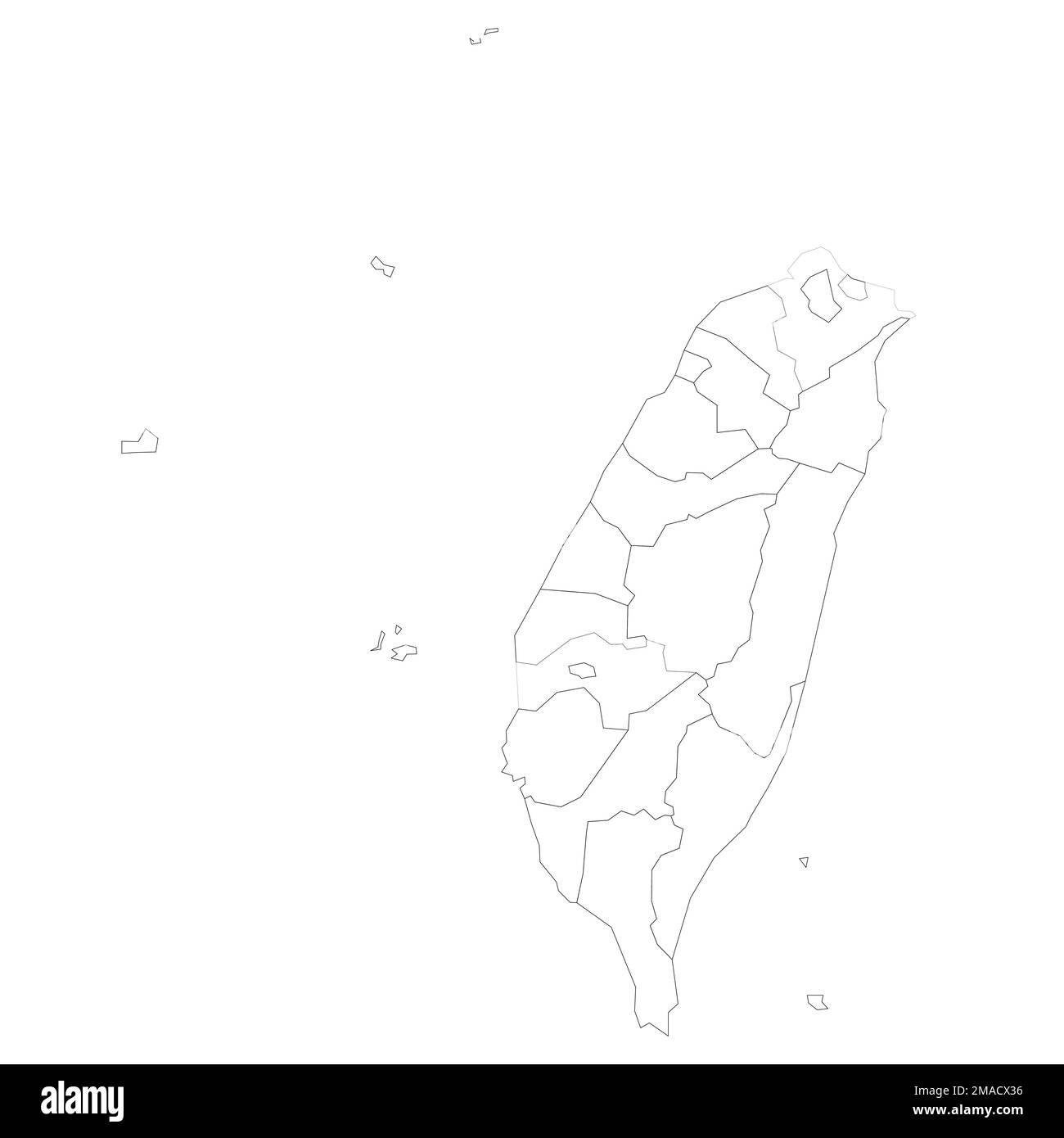 Taiwan political map of administrative divisions - provinces and ...
