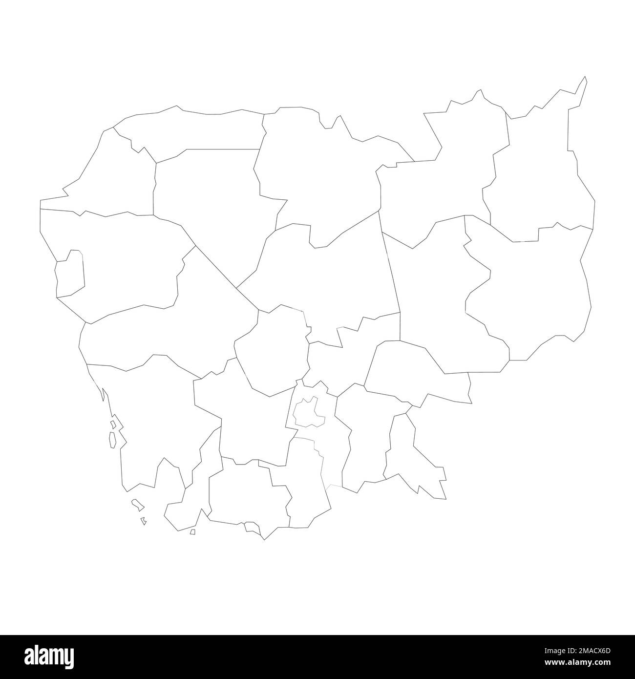 Cambodia political map of administrative divisions - provinces and autonomous municipality of ...