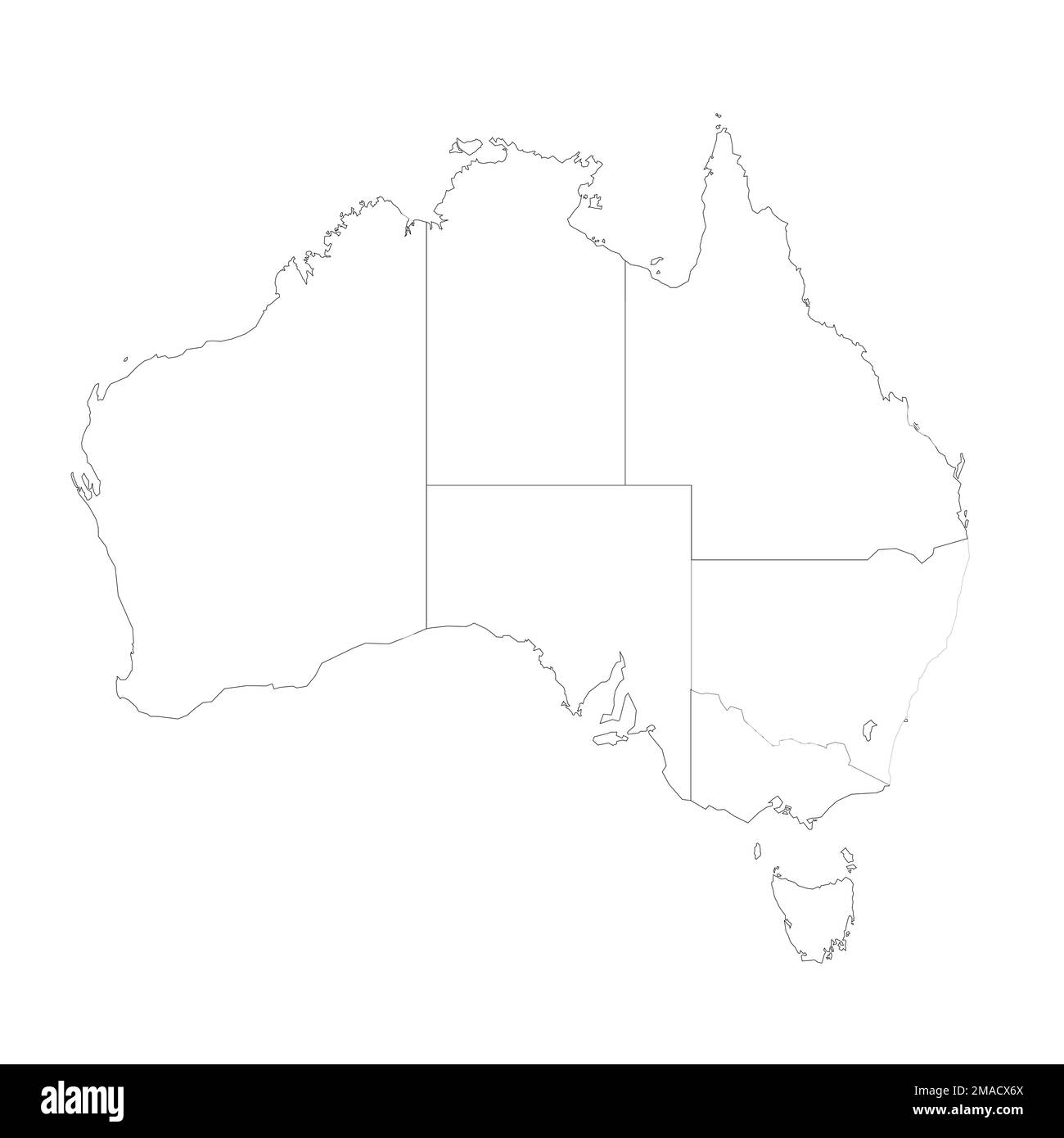 Australia political map of administrative divisions - states and ...