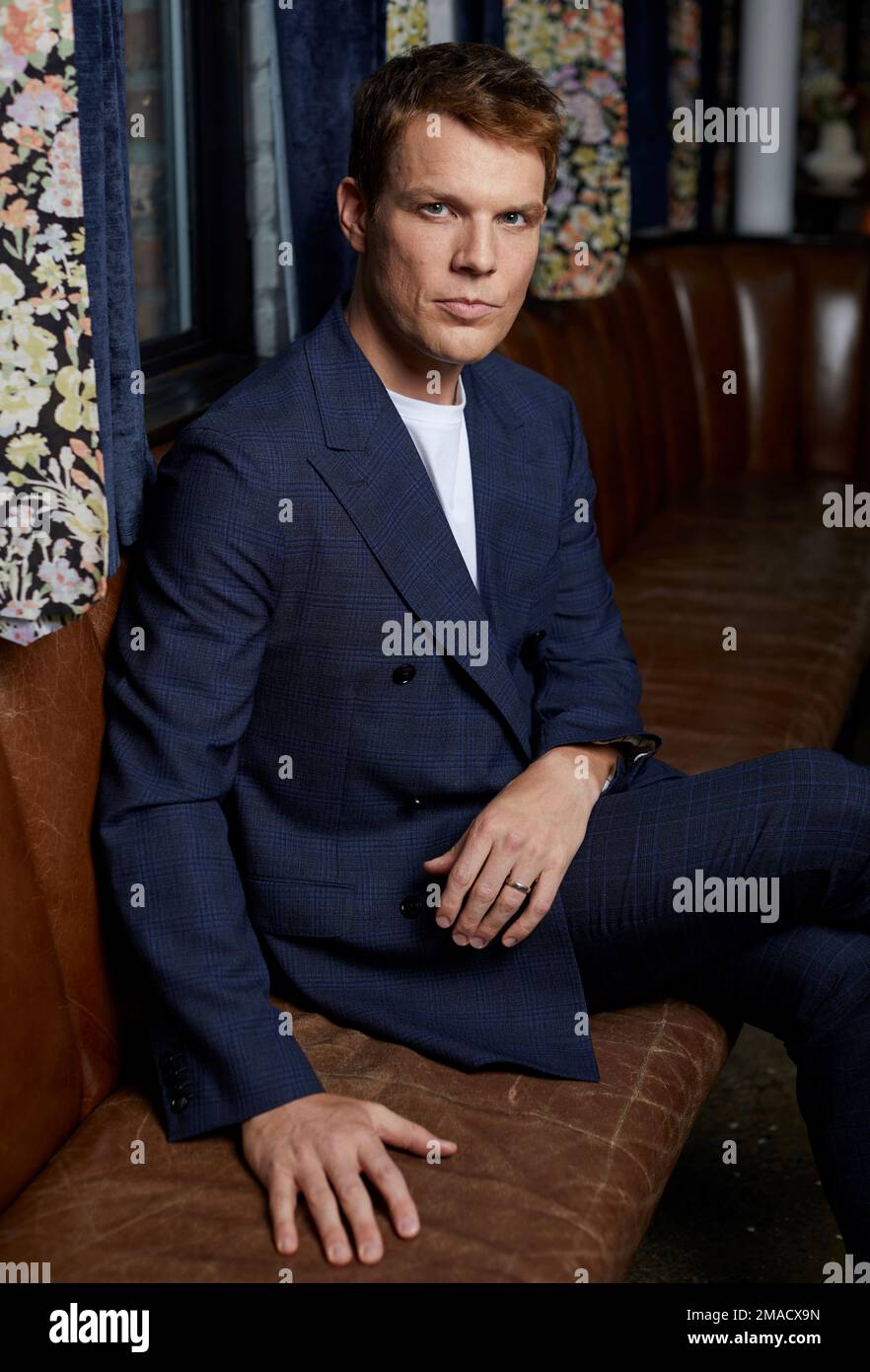 Jake Lacy poses for portraits on Wednesday, Sept. 28, 2022, in New York ...