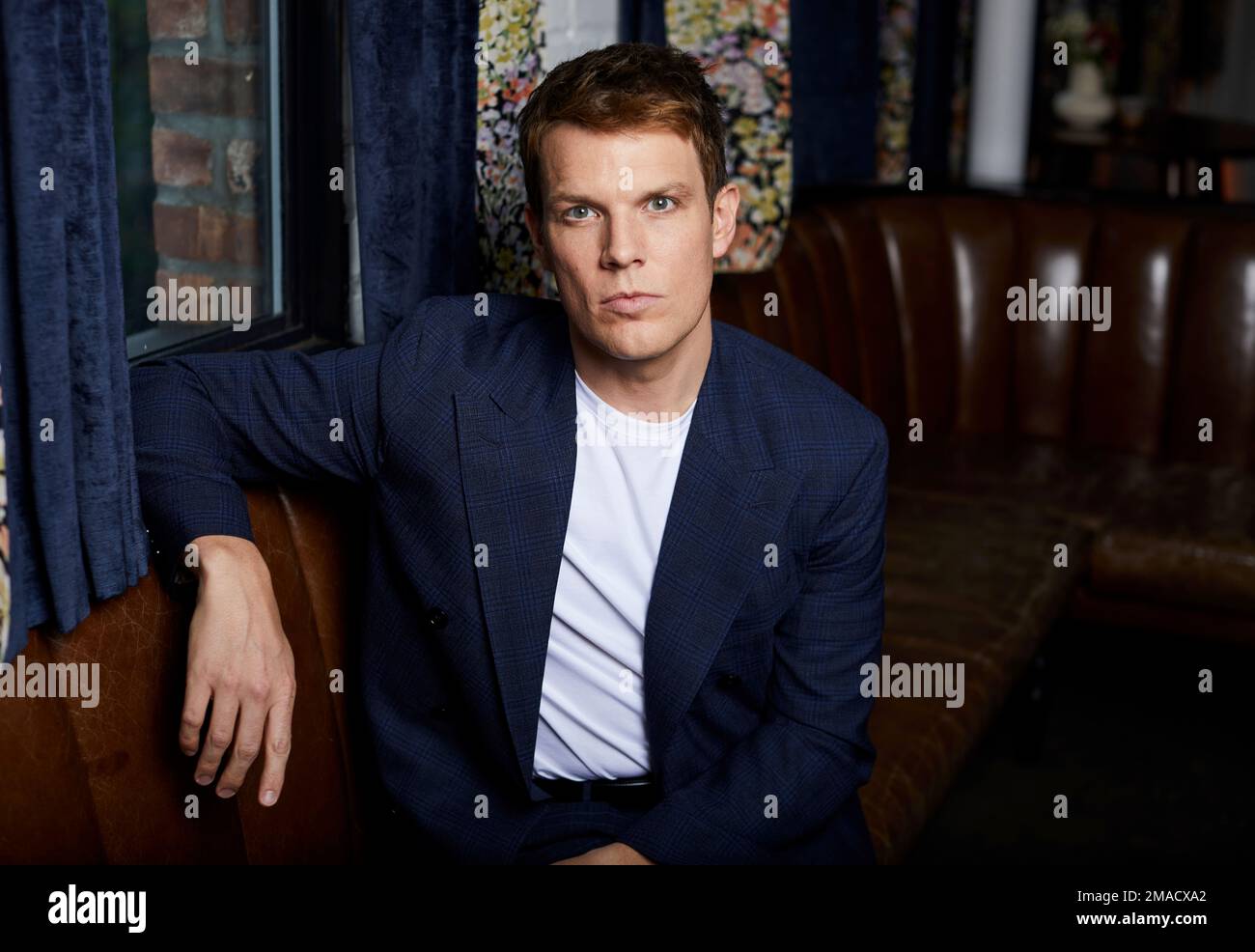 Jake Lacy poses for portraits on Wednesday, Sept. 28, 2022, in New York ...