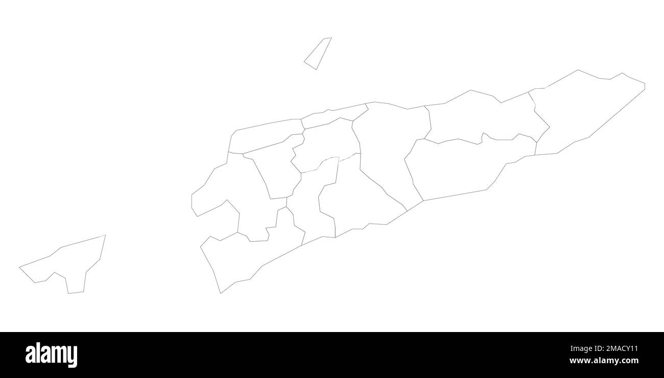East Timor political map of administrative divisions - municipalities ...